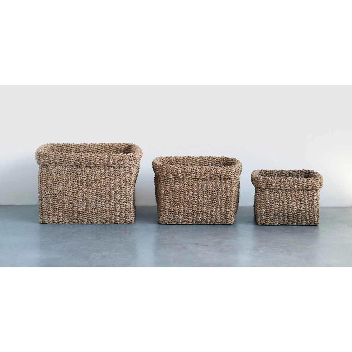 woven seagrass square baskets | set of 3 – Me & Maude