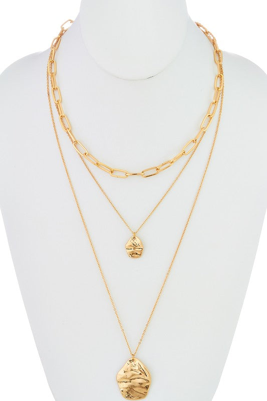 triple layer chain necklace | worn gold – Me & Maude